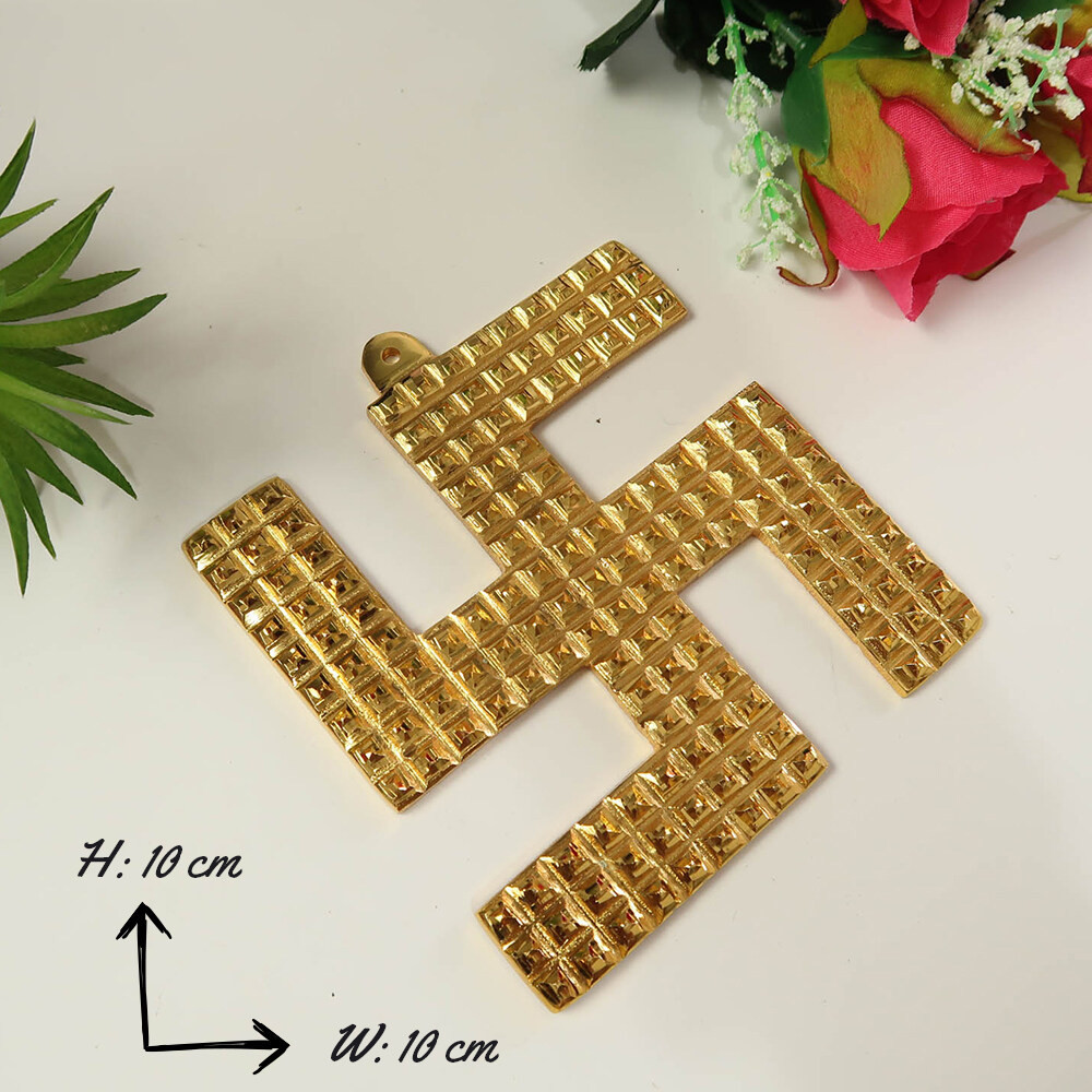 Vastu Hanging Swastik Pyramid Engraved Brass Swastika for Home or ...