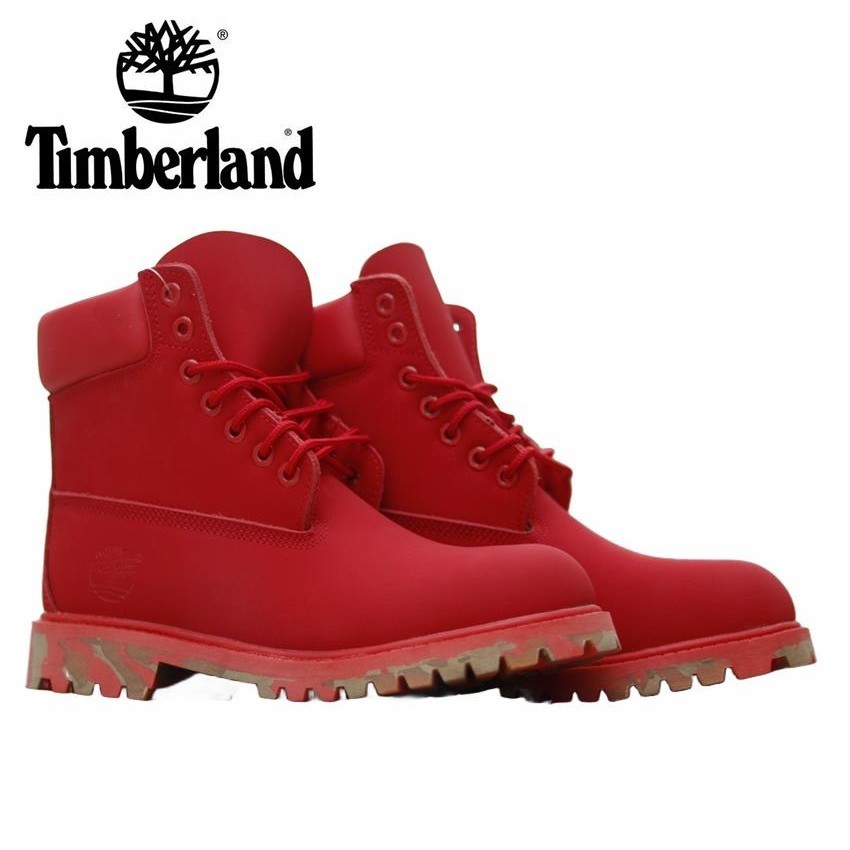 Timberland Nubuck Leather Camo red Anti Fatigue Outdoor Classic High ...