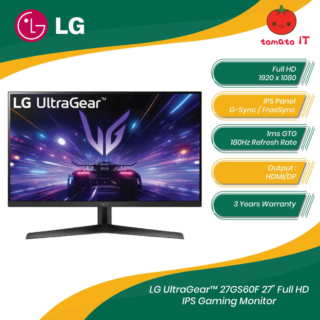 LG 27GS60F 27” UltraGear Full HD IPS gaming monitor - 180Hz, IPS 1ms ...