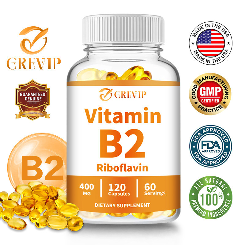 VITAMIN B2 Riboflavin, 400 mg - Supports blood, nervous system, energy and metabolic health, non ...