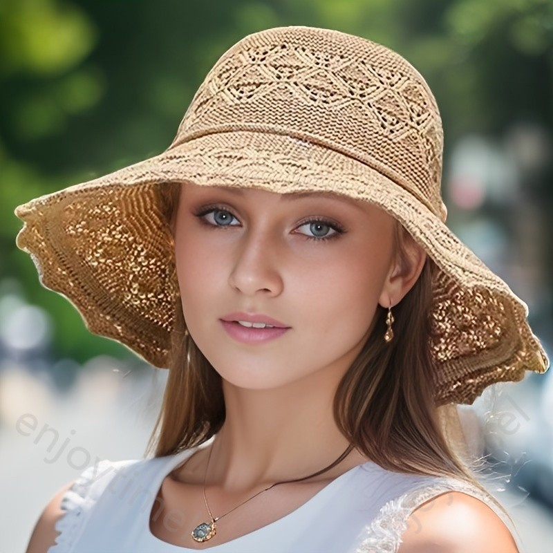 Boleh dibasuh bernafas lipatan topi wanita's Sunshade topi perlindungan ...