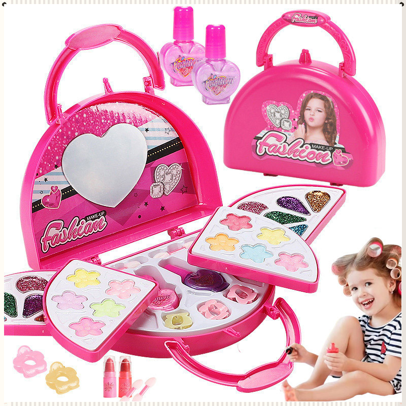 Kids Make Up Set Girl Pretend Makeup Set Washable Non-toxic Cosmetic ...