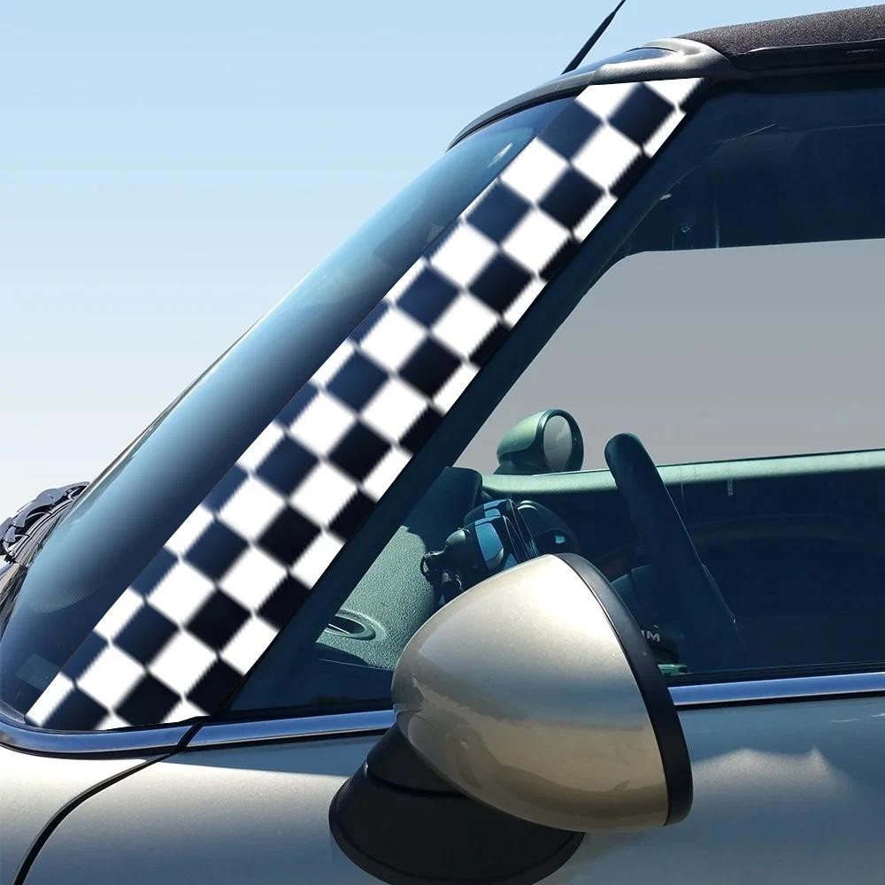 2Pcs Car A Pillar Sticker Checker Vinyl Decor Decal Auto Accessories ...