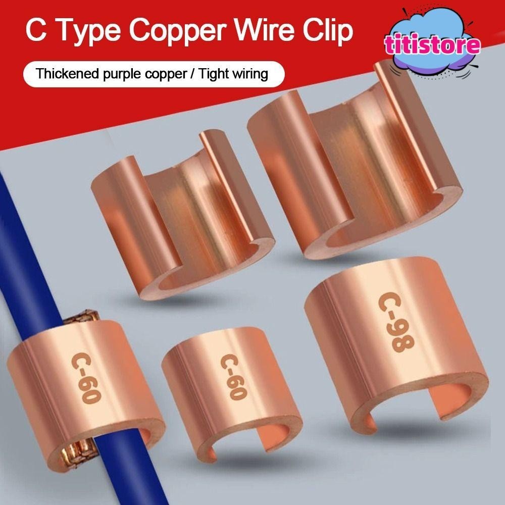 TITISTORE Copper Wire Clip, C Type Copper Wire Connector, Aluminum ...