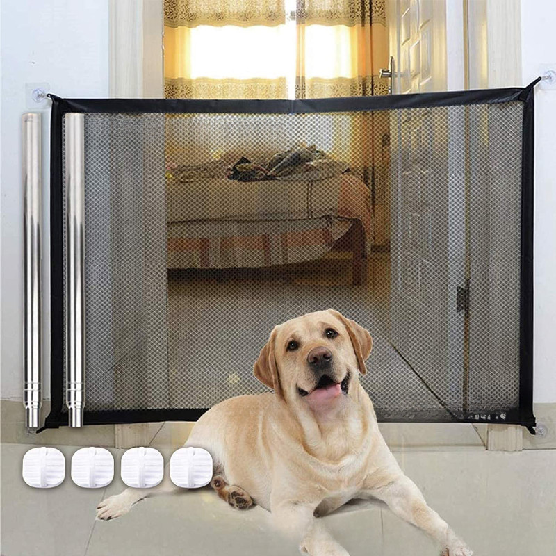 Pet Fence Portable Dog Cat Gate Safety Guard Folding Safety Net Door ...