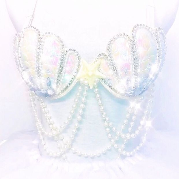 Fish Scale Bra Diving Suit Mermaid Suit LED Luminous Skirt Shell ...