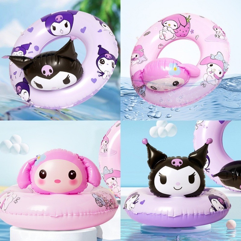 Sanrio Kuromi My Melody Swimming Ring Inflatable Pool Float for Teen ...