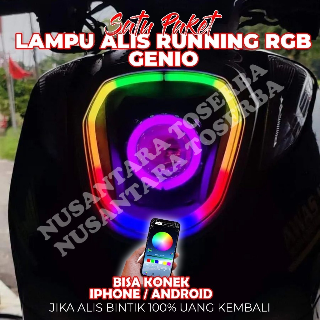 Genio RGB BLUETOOTH RUNNING Eyebrow Lights Free Eyebrow Turn Signal ...