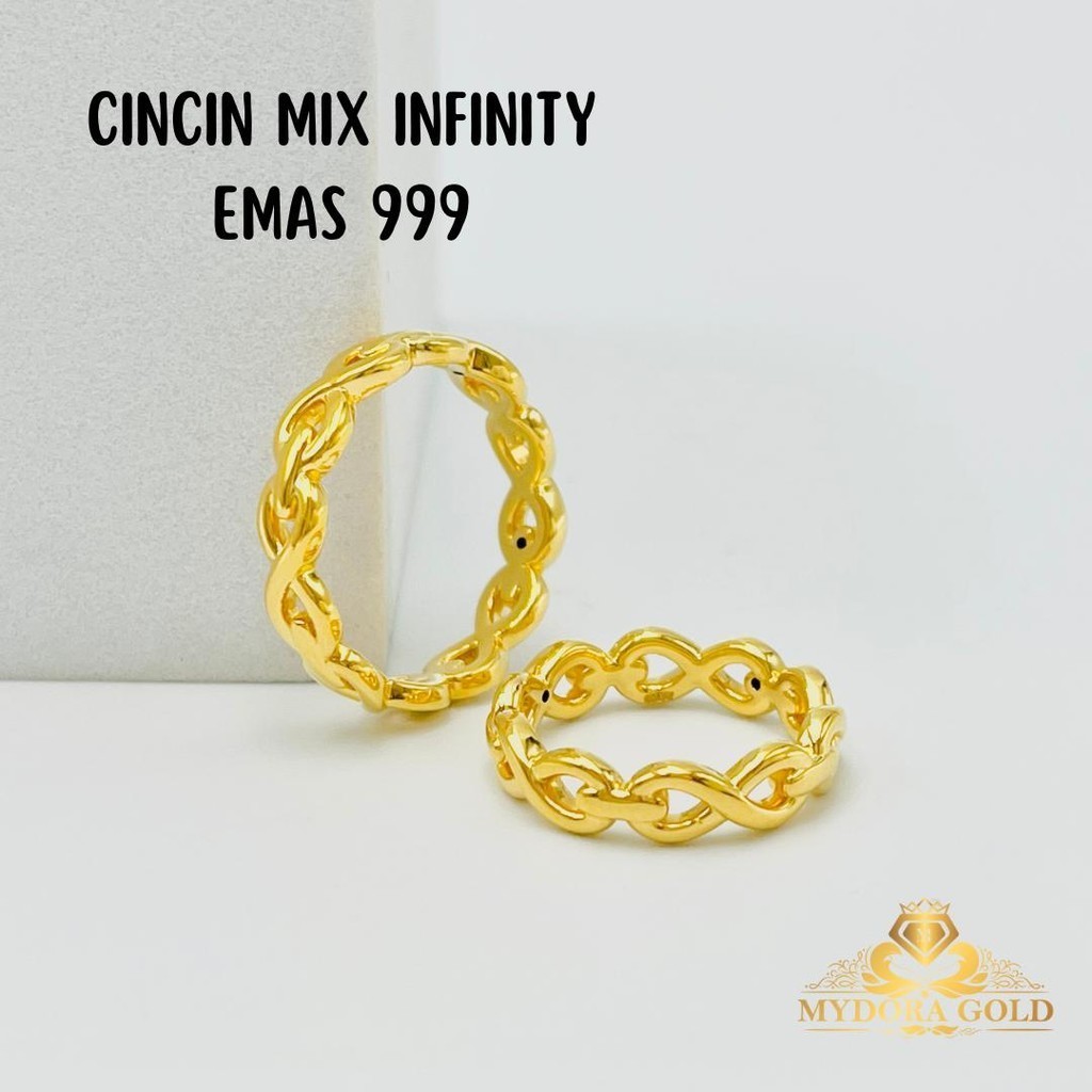 MYDORA Cincin Mix infinity l EMAS 999/24K | Shopee Malaysia