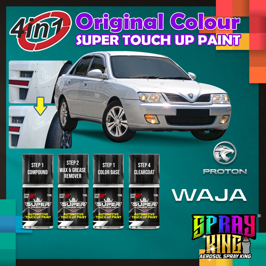 Proton Waja Original Touch Up Paint 4 IN 1 Combo Set DIY Scratch Calar ...