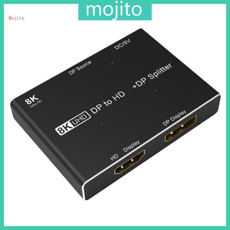 Mojito 8K DisplayPort Switcher 1 in 2 Out DisplayPort Switches Splitter ...