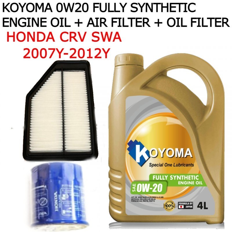 HONDA CRV SWA 2007y -2011y AIR FILTER + OIL FILTER + KOYOMA 0W20 FULLY ...