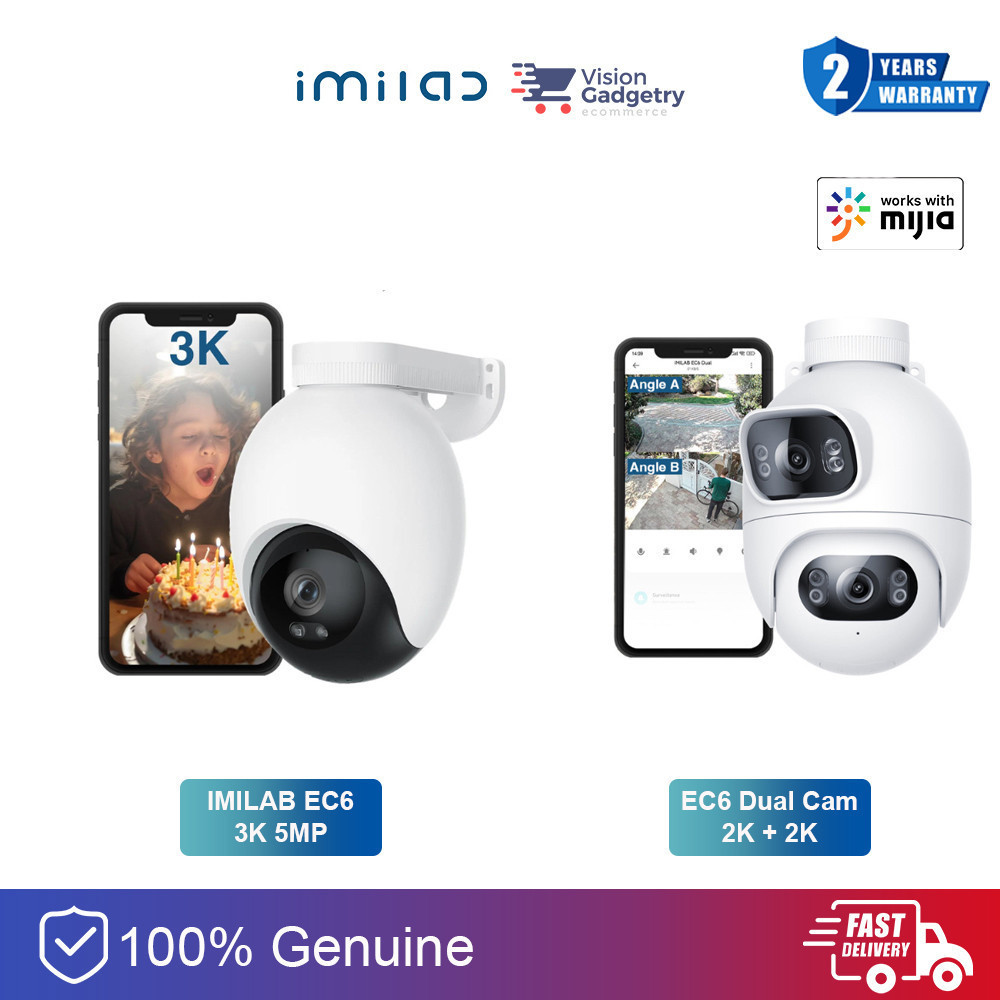 Imilab EC6 Dual EC5 Floodlight Waterproof Outdoor IP Camera CCTV PTZ 6MP 5MP 2K CMSXJ68A ...