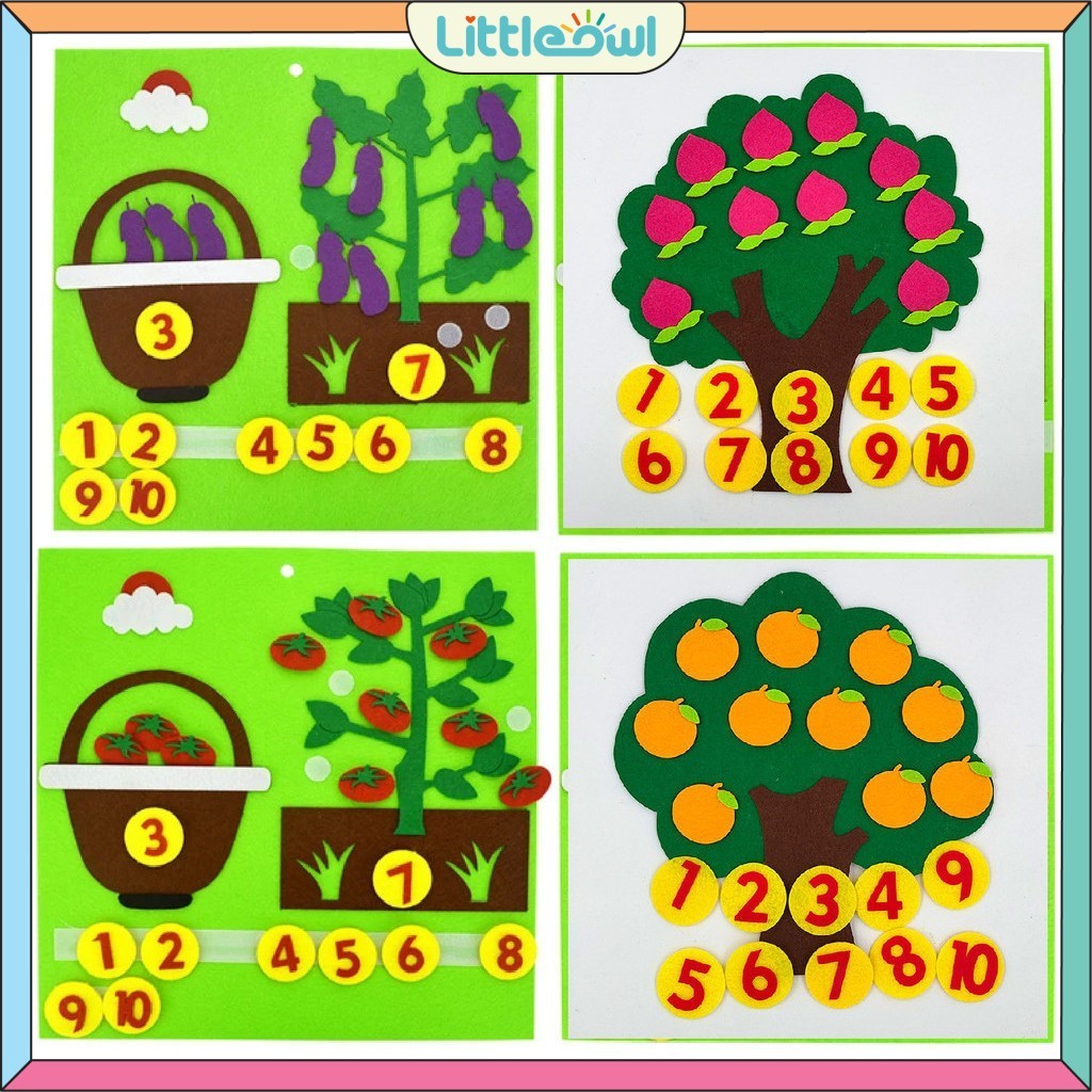 Montessori 1-10 Counting Toy Apple Tree Number Matching Math Toys ...