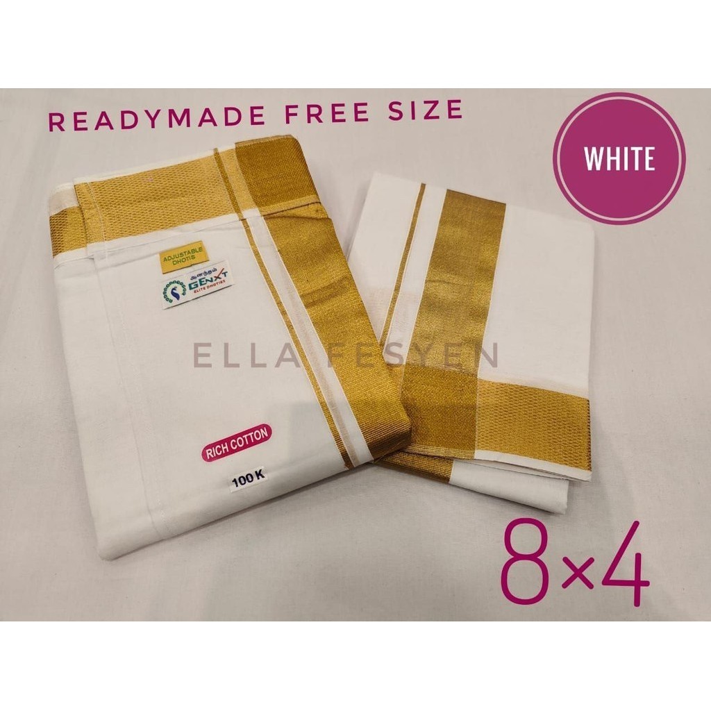 Ready Made Vesti/ Dhoti For Men With Velcro 100K G19141 | Shopee Malaysia