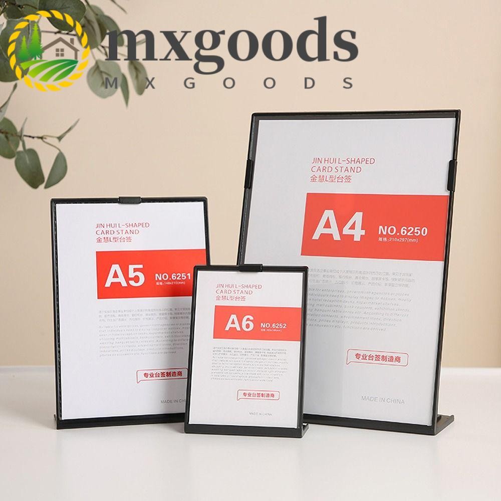 MXGOODS Acrylic Sign Holders, Plastic Anti Drop Menu Display Stand, Menu Holders L-Shaped T ...