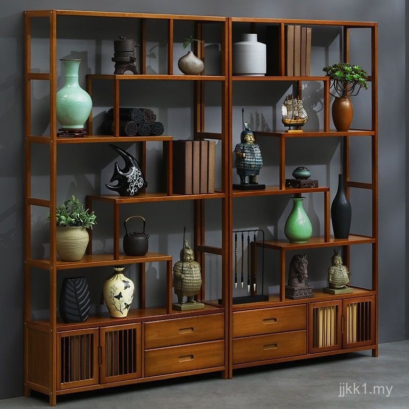 Ruang tamu alat letak barang banyak lapisan lantai rak Bogu rak kayu ...