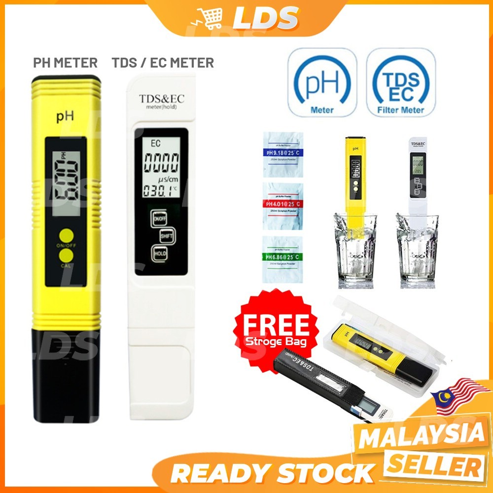 LDS Portable PH Meter + Digital LCD Water Purity TDS EC Meter ...