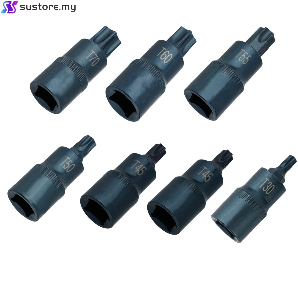 [Super] Torx Screwdriver Bit Tool 1/2inch Socket Bits Adapter T30-T70 Adapter Hand Tool | Shopee ...