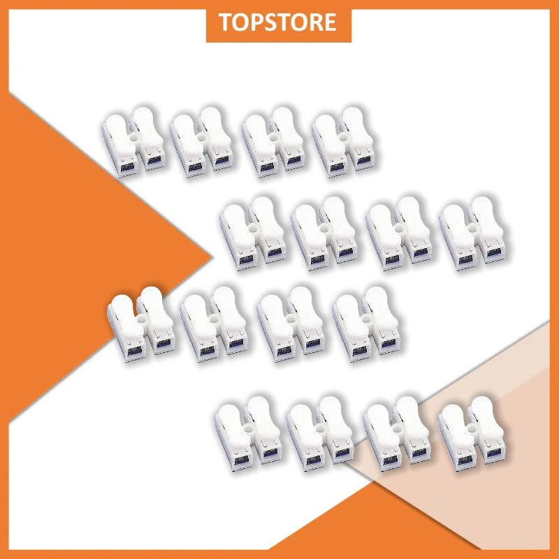 CH2 Electrical Screwless 2 Pin Connector Quick Wire 2 Ways Terminal ...