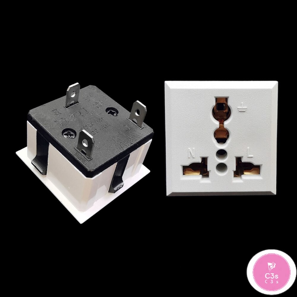 C3S AC Universal Europe EU US UK AU Panel Mount Power Socket Outlet 10A ...