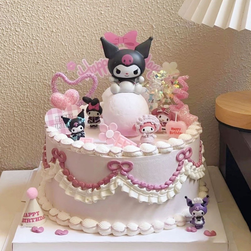 (ZT)Internet celebrity Kuromi Black Cake Decoration Set for Children's ...