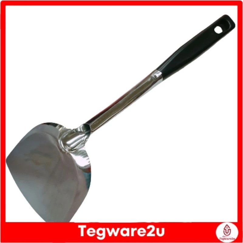 31cm Sudip Besi Stainless Steel Spatula Black Handle | Shopee Malaysia