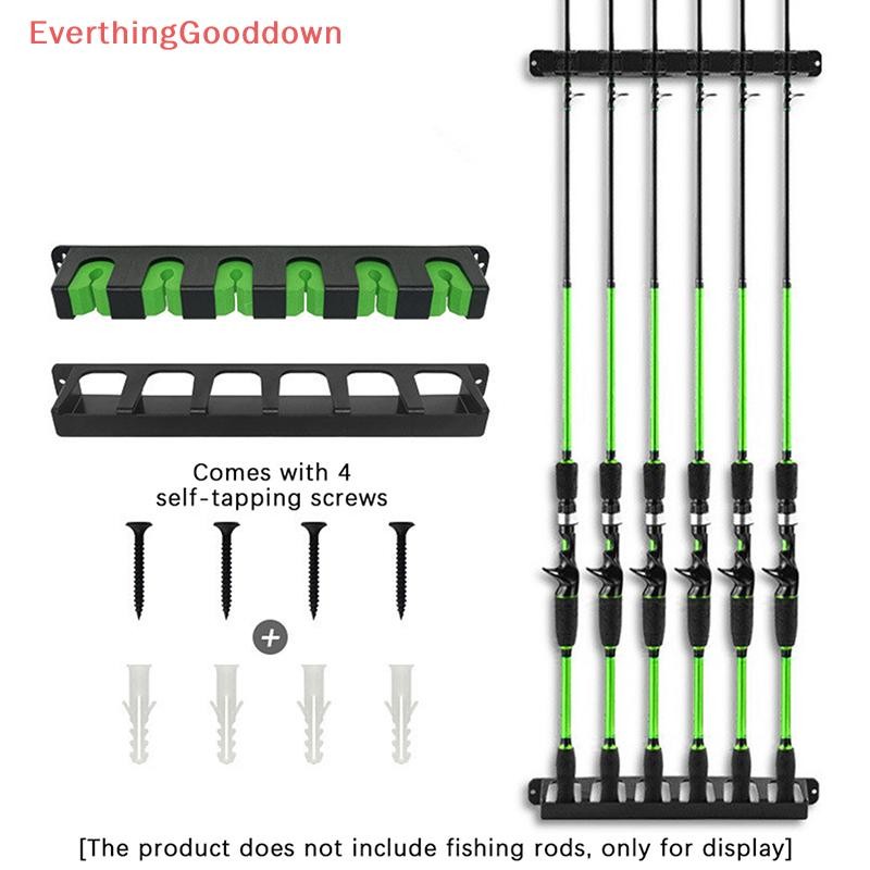 Ed Fishing Rod Holders 6-Rod Rack Vertical Pole Holder Wall Mount ...