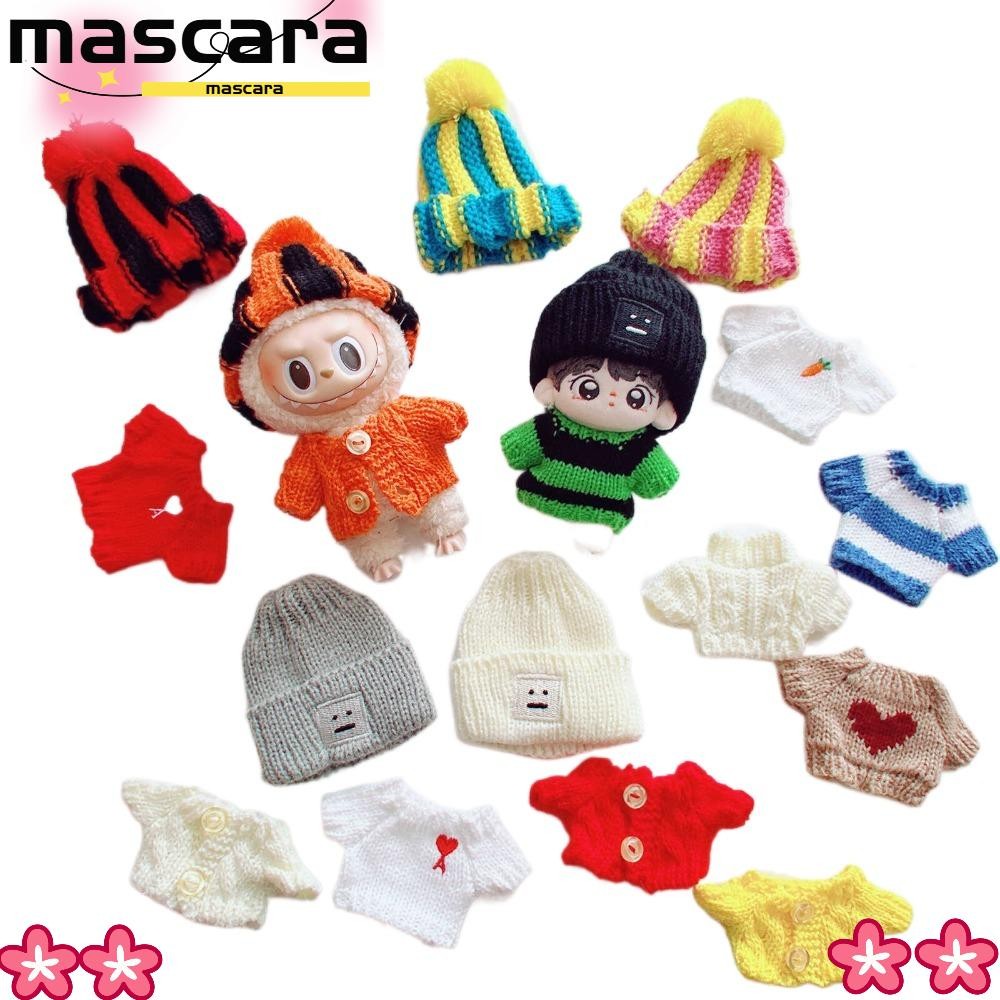JONY1 Labubu Knitting Hats, Woolen Yarn 17cm Labubu Doll Clothes, Mini ...