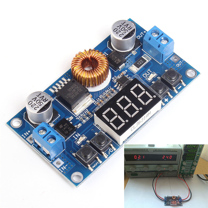 1PCS DC-DC 5-36V to 1.2V-32V 5A 75W Step Down Module with Voltmeter ...