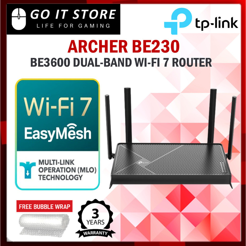 TP-LINK ARCHER BE230 BE3600 Dual-Band Wi-Fi 7 Router | Shopee Malaysia