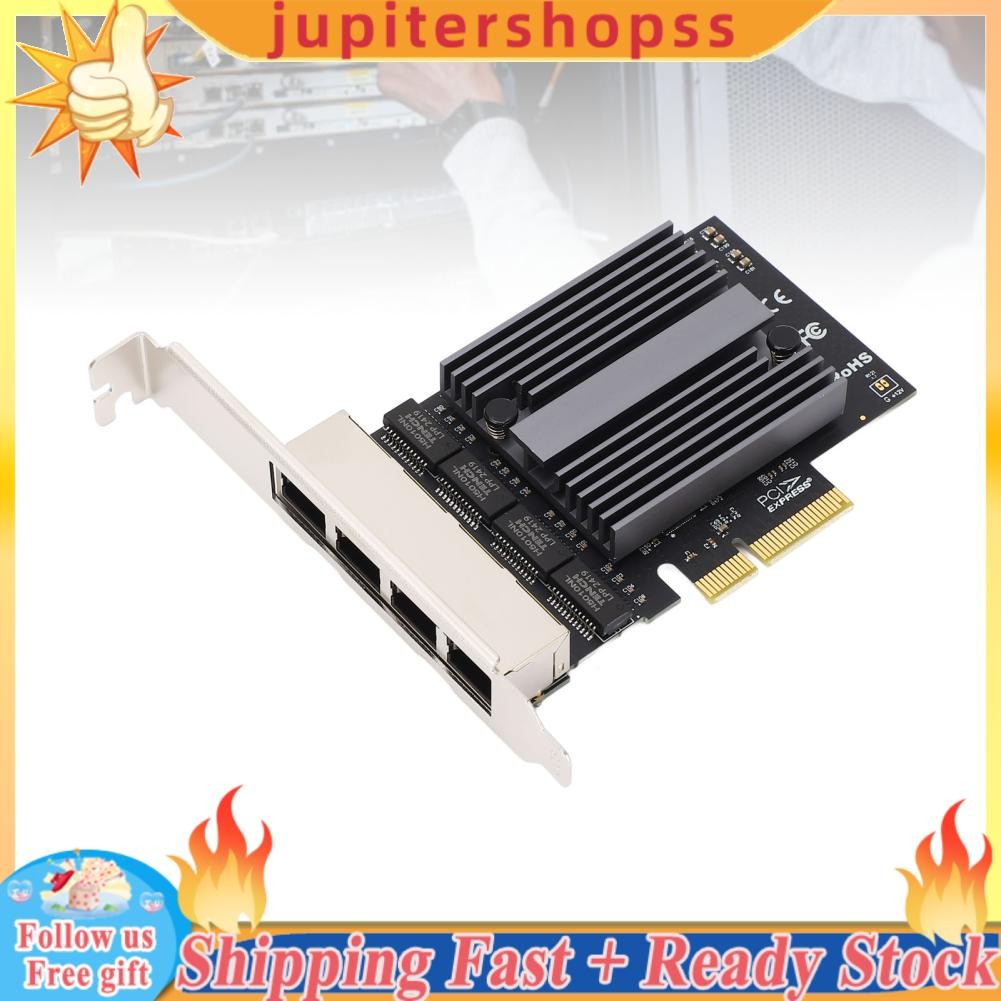 Jupitershopss 4 Port Gigabit Ethernet Network Adapter Card NIC High ...