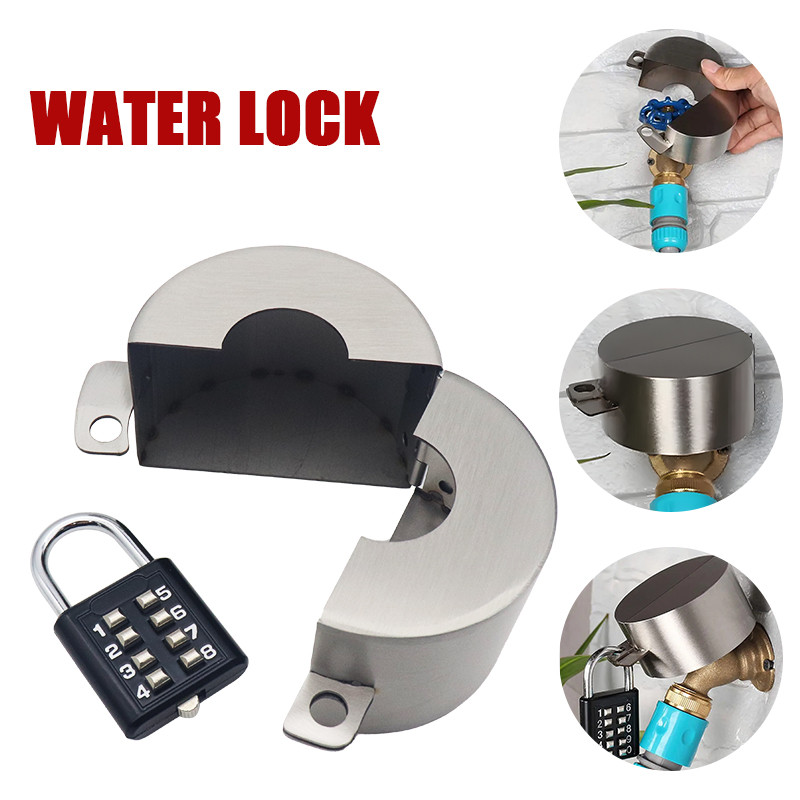 Door Handle Lock Cover Outdoor Faucet Anti-Theft Hose Tap Iron Rotating ...