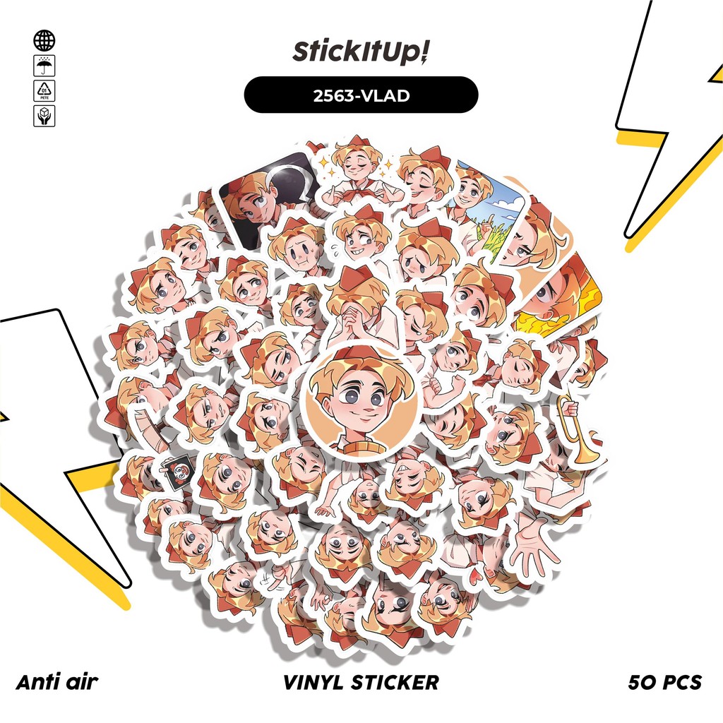 50 Pcs Sticker PACK FUNNY CHARACTER VLADIK THE BOY Sticker PACK Cute ...
