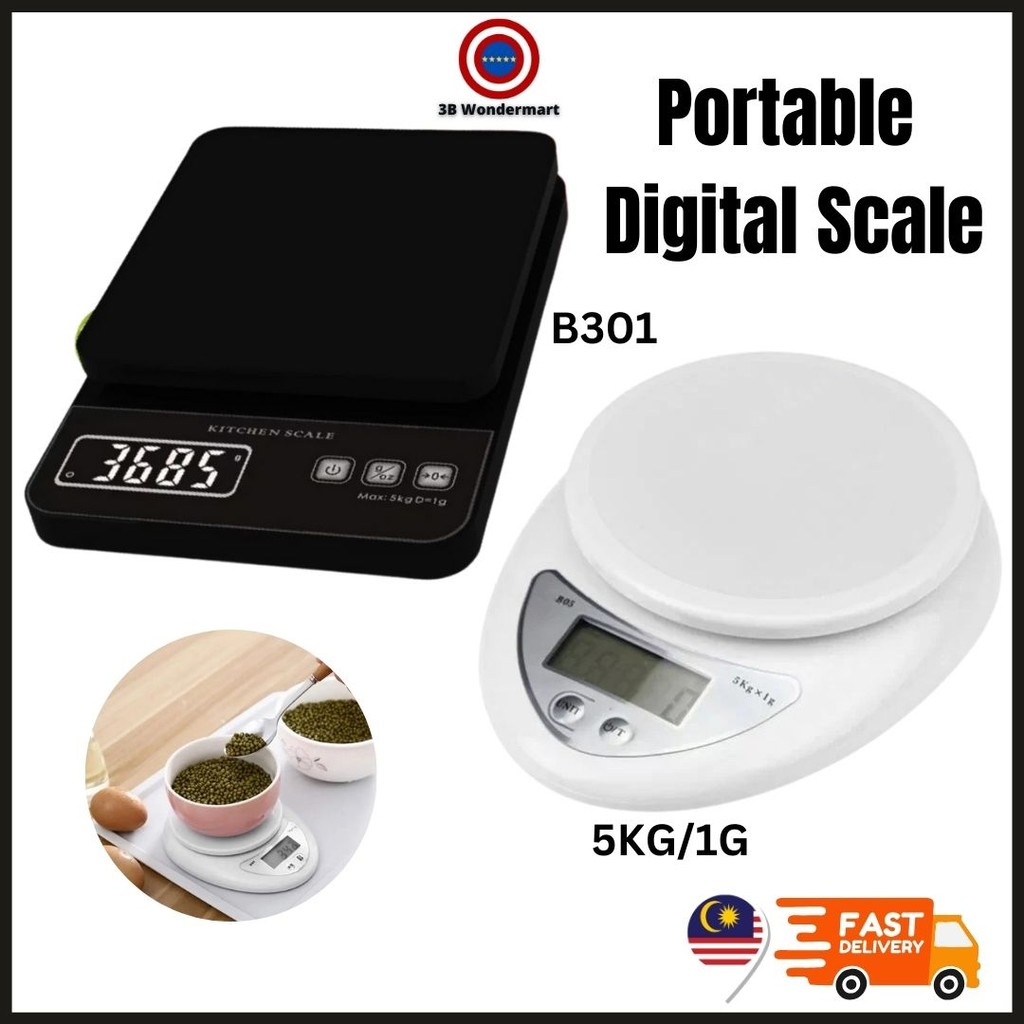 Portable Digital Scale Kitchen Electronic Scales 5kg X 1g ( 5KG/1G ...