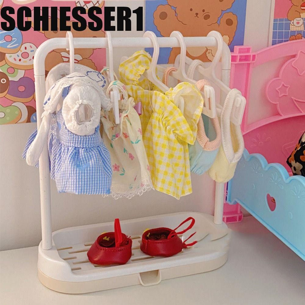 SCHIESSER1 Doll Clothes Hanger, Mini Plastic Dolls Clothes Storage Rack ...
