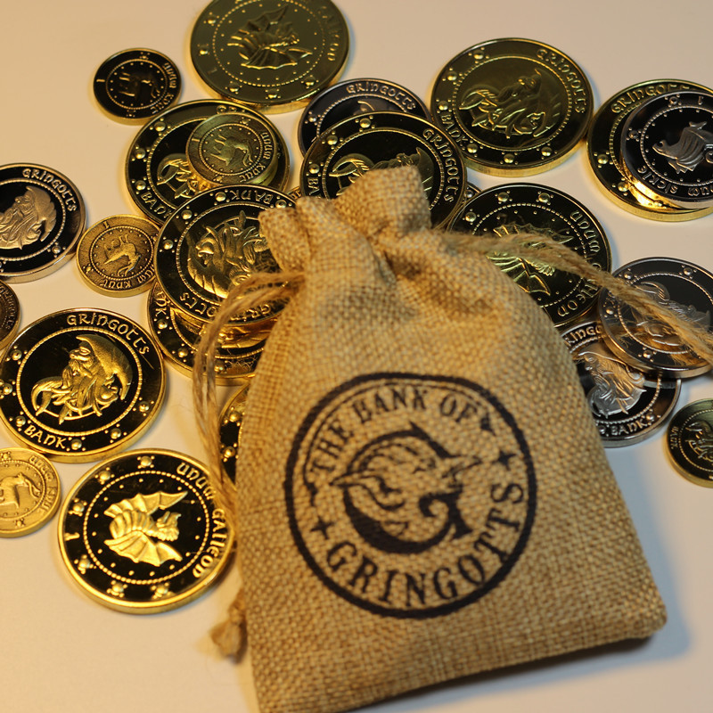 Harry Potter movie merchandise Gringotts Wizarding Bank gold coin with ...