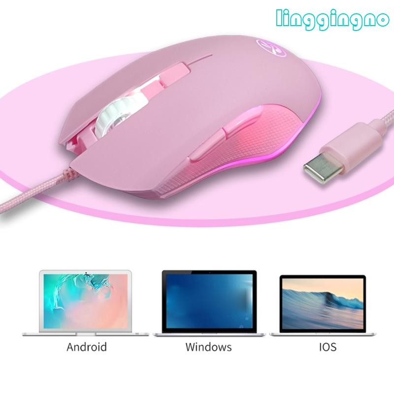 RR Ergonomic Type C Mouse 6 Button 3600DPI USB C Mice Adjustable ...