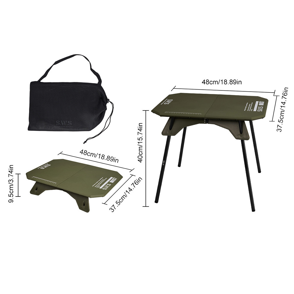 Foldable Camping Table High Low Dual-Use Table for Beach Hiking Fishing ...