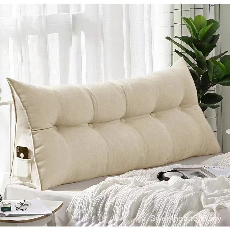 New Korean Velvet Triangle Cushion Pillow Single Double Bed Head Soft ...