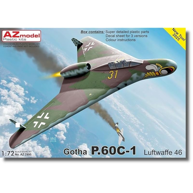 AZ Models 1/72 Gotha P.60C-1 Luftwaffe 1946 Plastic Model Kit AZM7895 ...