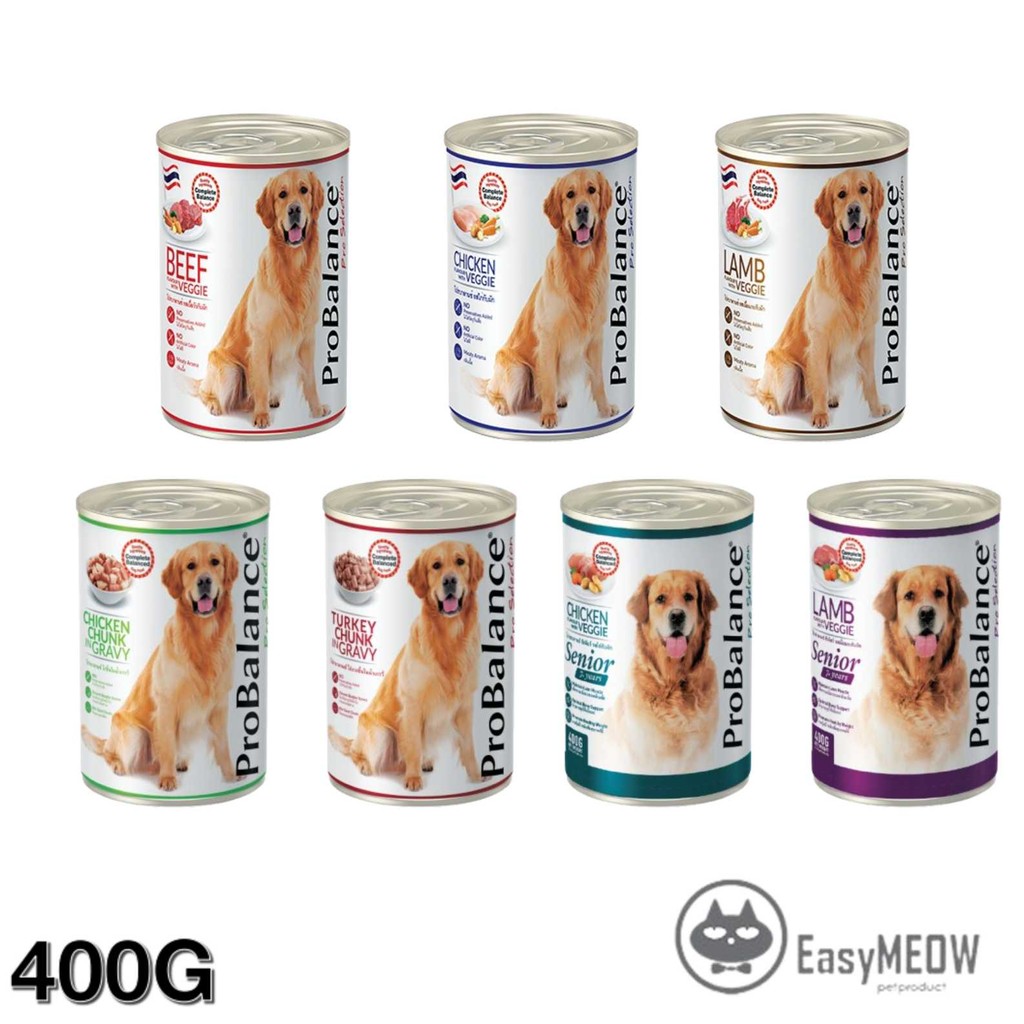 Probalance Dog Can 400g - Beef/ Chicken/ Chicken Gravy/ Lamb/ Senior ...
