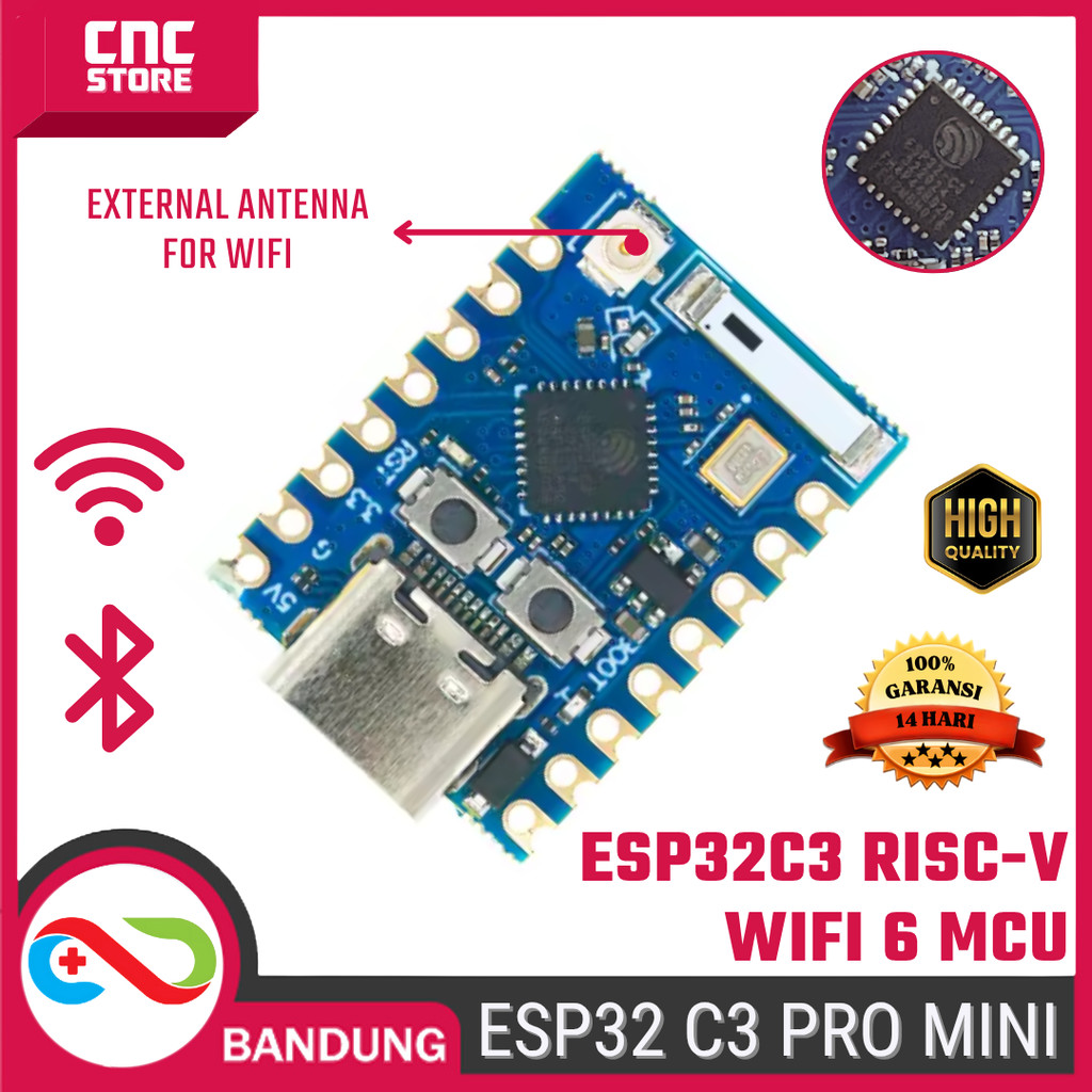 ESP32-C3 Pro Mini – WiFi Module 6 RISC-V MCU, Small Board for IoT | Shopee Malaysia
