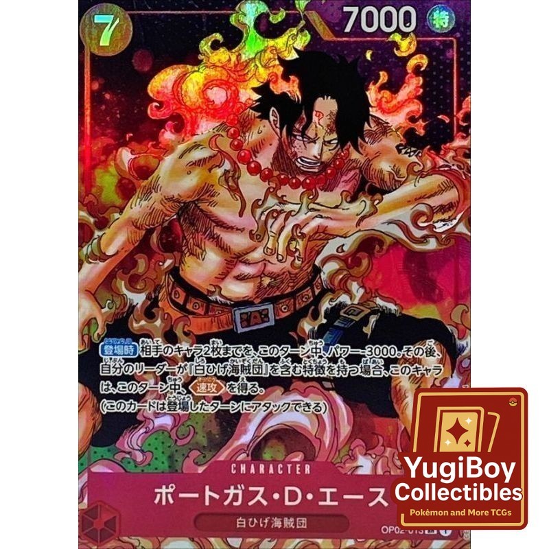 OPCG OP02-013 Portgas D Ace AA Parallel Alternate Art One Piece Card Game OPCG Bandai Card ...