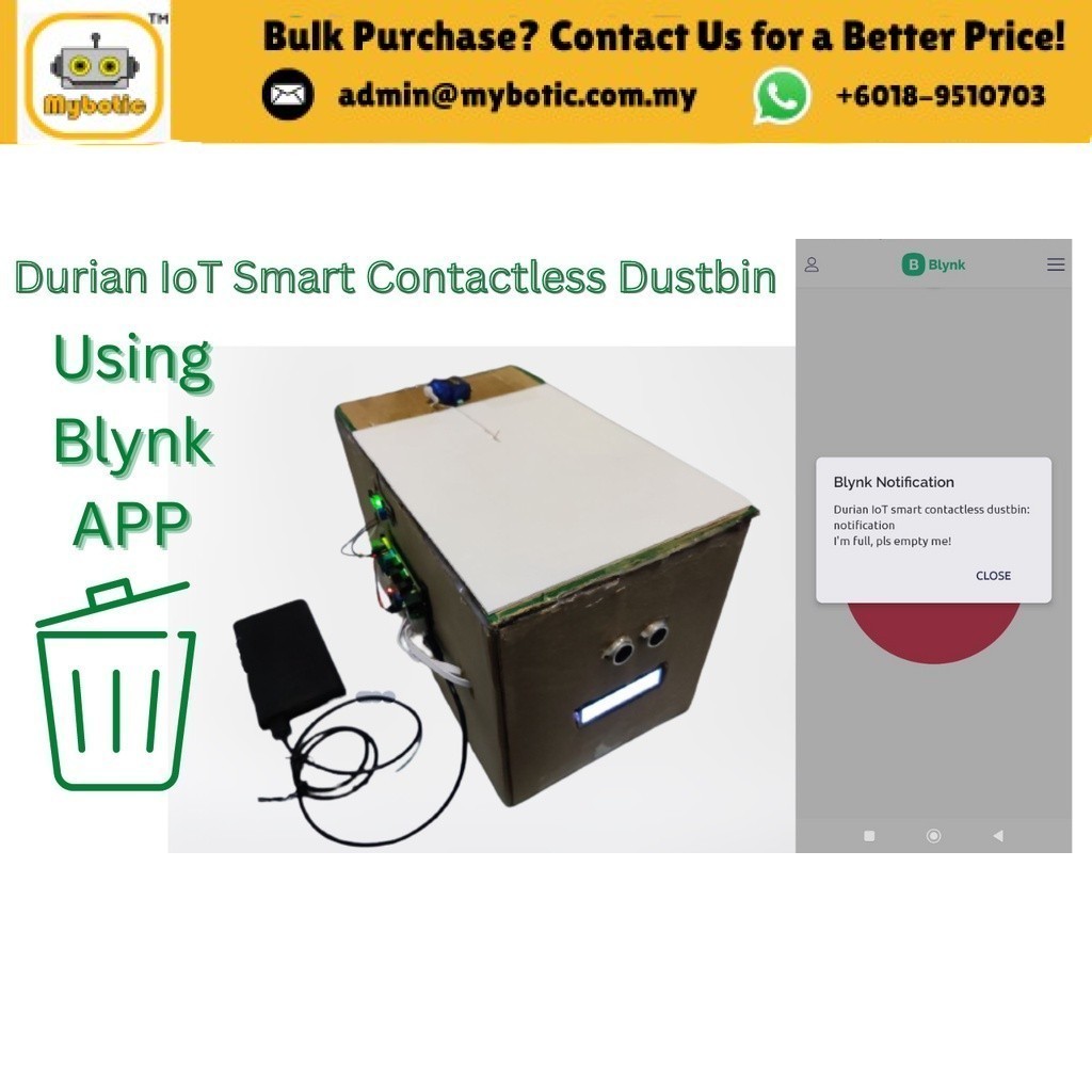 Arduino STEM RBT project: Arduino Durian UNO - Durian IoT Smart Contactless Dustbin | Shopee ...