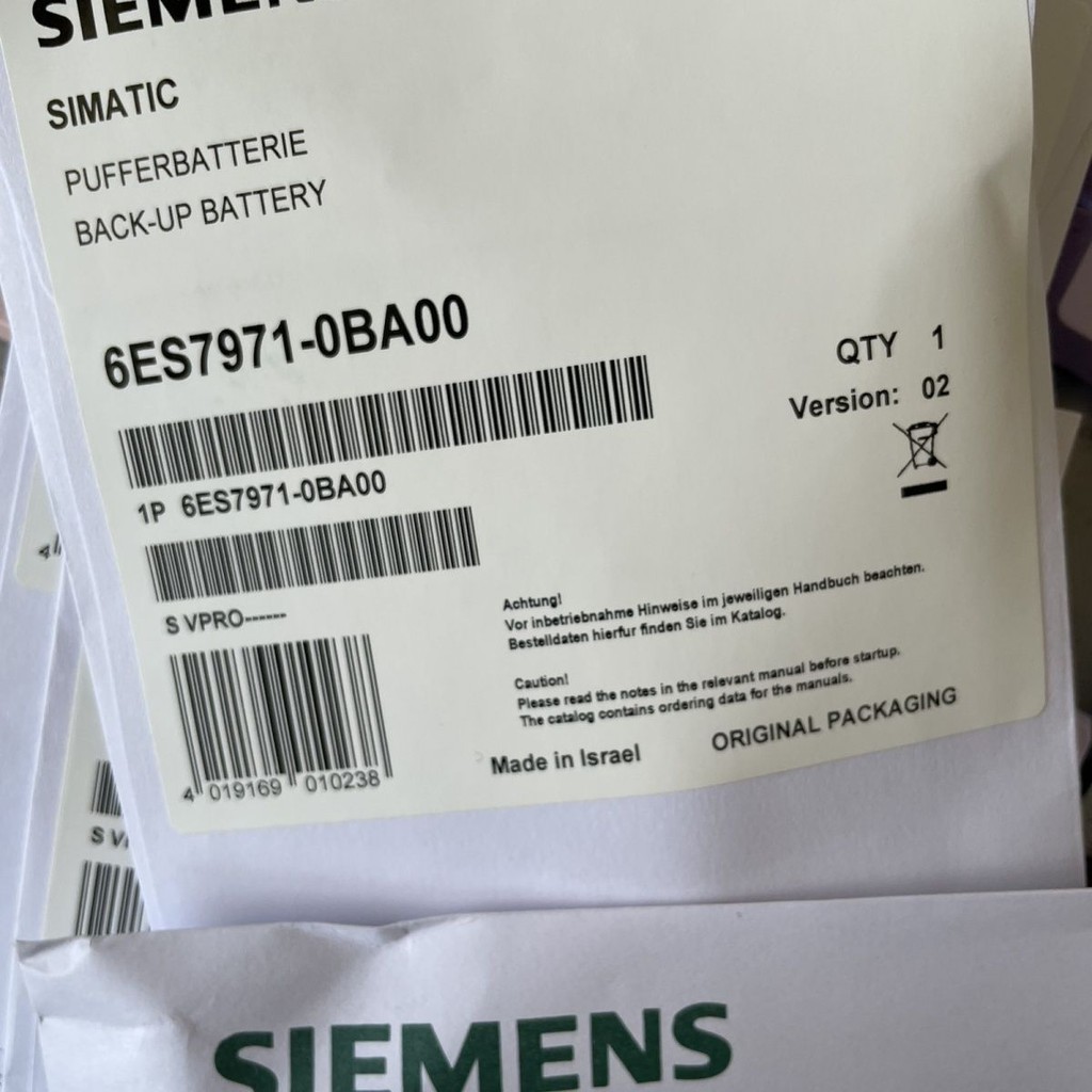 6ES7971-0BA00 litium Siemens S7-400 3.6V/2.3A 6ES7 971-OBAOO asal ...
