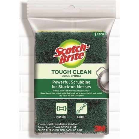 3M Scotch Brite Tough Clean Scrub Sponge 1 PCS PER PACK (SB-1766 ...