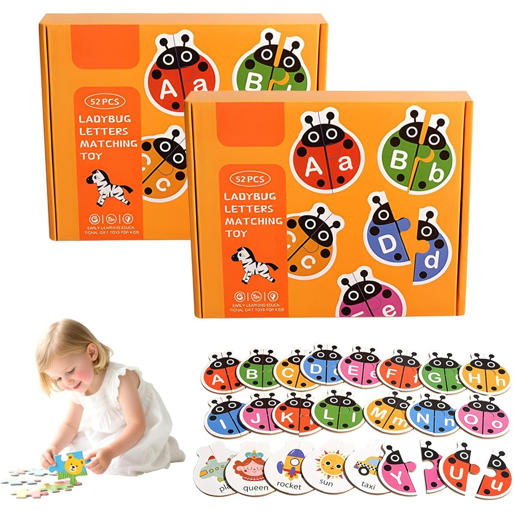 Alphabet Matching Puzzle Set, 52 Pcs (26 Pairs) ABC Puzzles Alphabet ...