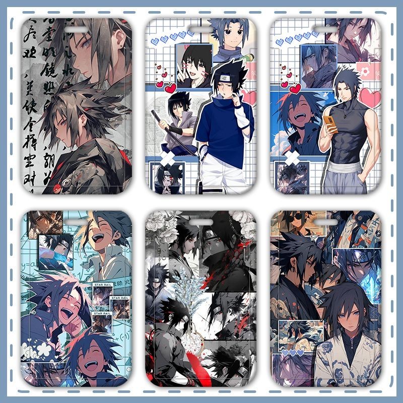 Naruto Uchiha Sasuke Custom Card Holder Student's School Badge Bus Card ...