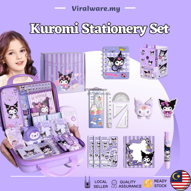Full Set Kuromi Stationery Set Gift Box Student Kids Sanrio Birthday ...